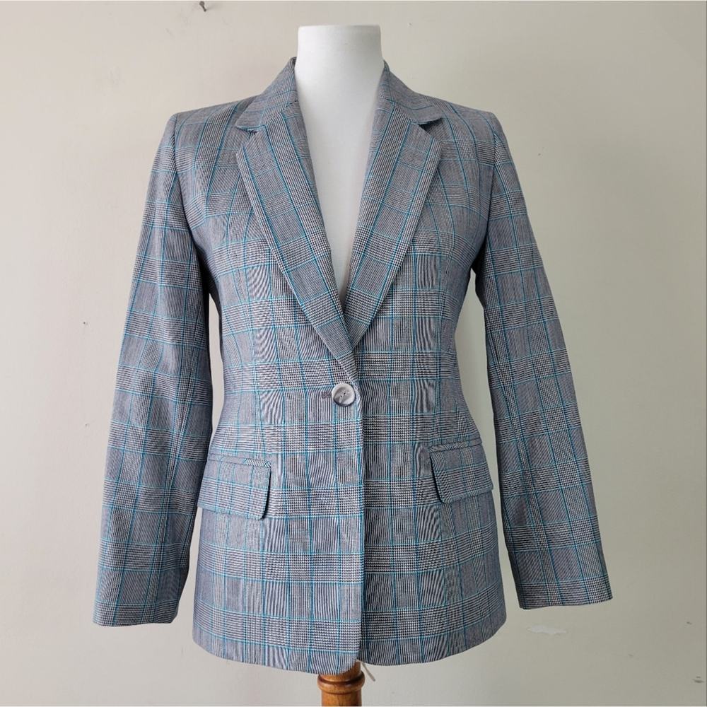 Pendleton Glen Plaid Virgin Wool Blazer Jacket - Gem